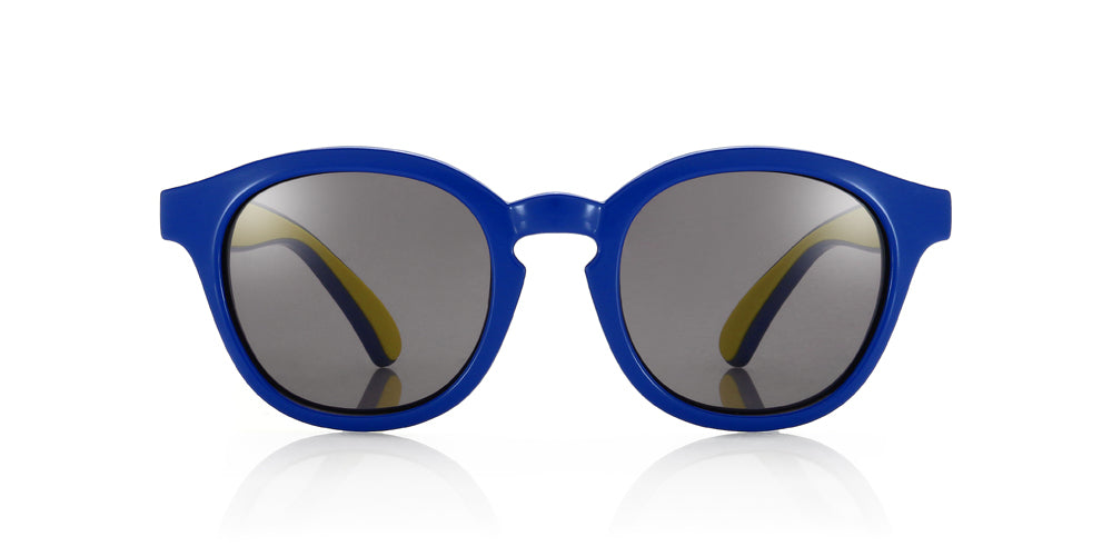 Blue Round Sunglasses with Saddle Bridge Nose Bridge – JINS