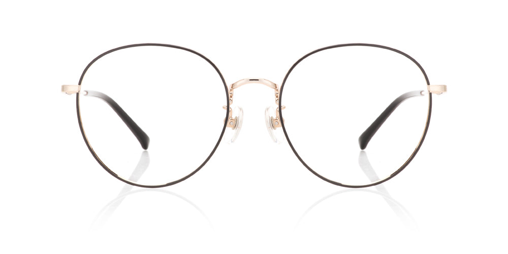 Onyx on Gold Round Glasses incl. $0 High Index Lenses with Adjustable ...