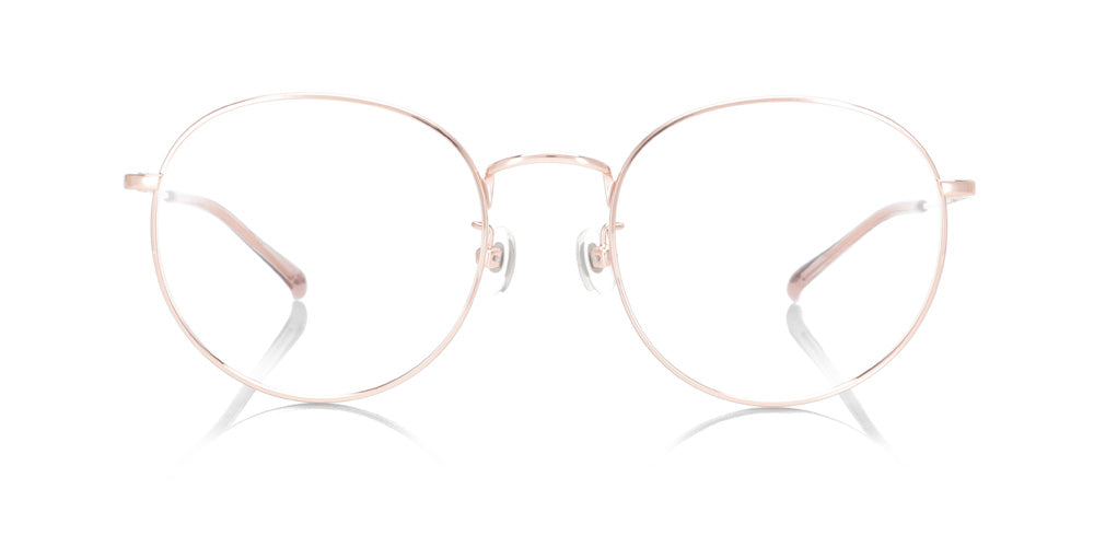 Rose Gold Round Glasses incl. $0 High Index Lenses with Adjustable Nose ...