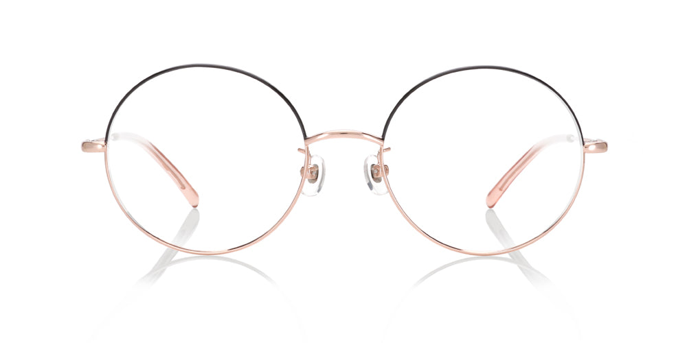 Rose Gold Round Glasses incl. $0 High Index Lenses with Adjustable Nose ...