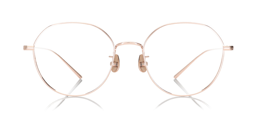 Rose Gold Round Glasses incl. $0 High Index Lenses with Adjustable Nose ...